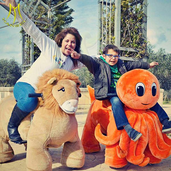 Hansel children manual ride on car motorized plush riding animals ...