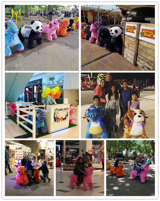 Hansel high quality outdoor playground plush motorized animals for mall