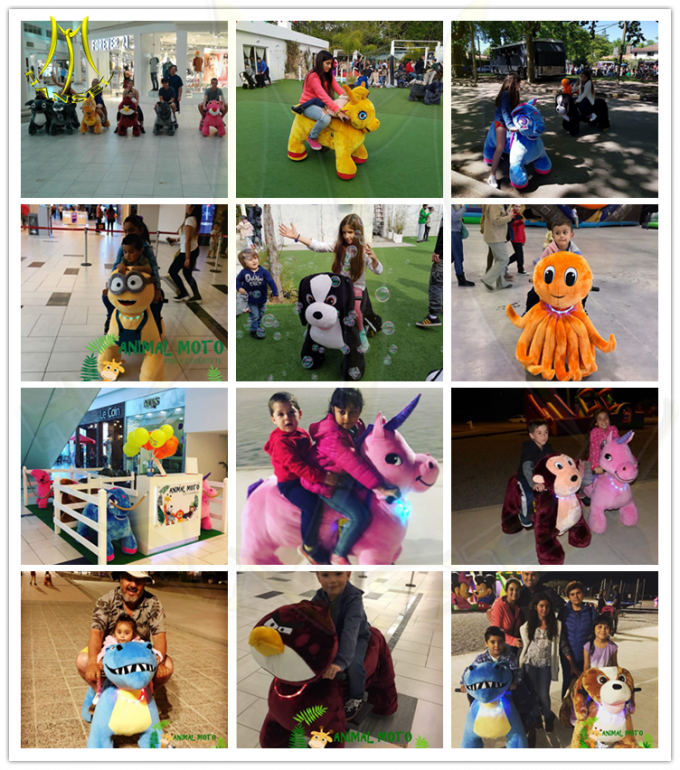 Hansel walking toy horse on wheels motorized plush riding animals carts ...