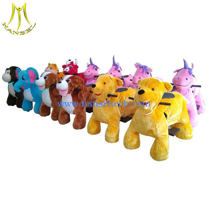Hansel shopping mall animal large plush ride toy on wheels plush animal ...