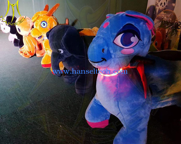 Hansel amusement park motorized plush animal plush unicorn electric scooter