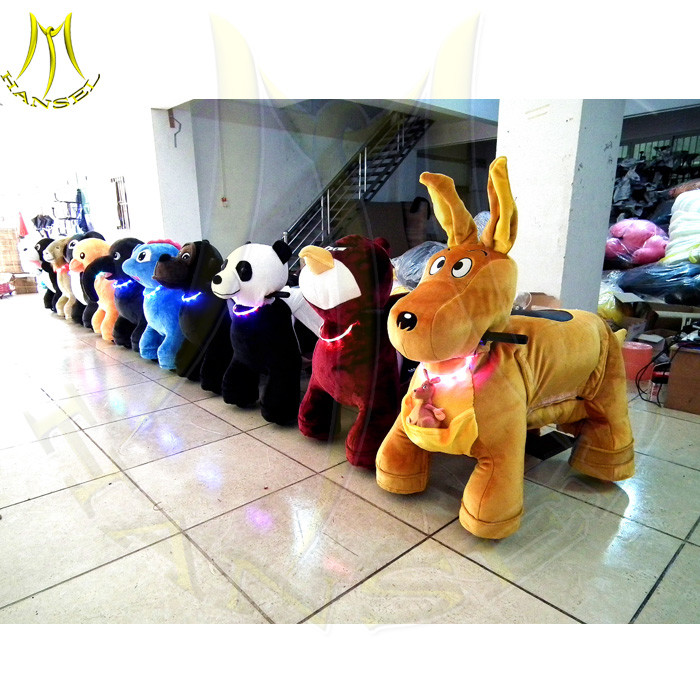 Hansel factory direct big size plush animals 4 wheel kid stuffed zoo ...