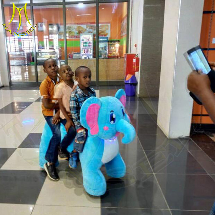 Hansel kids ride on walking coin operated motorized plush riding animals