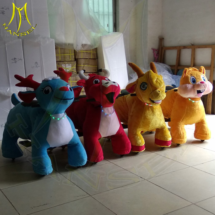 Hansel amusement park walking coin operated soft stuffed animal car ...